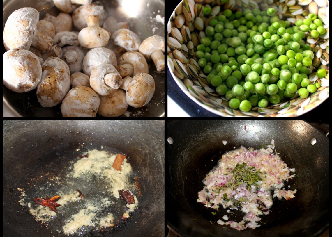 Mutter Mushroom Curry/ Green peas and Mushroom Gravy