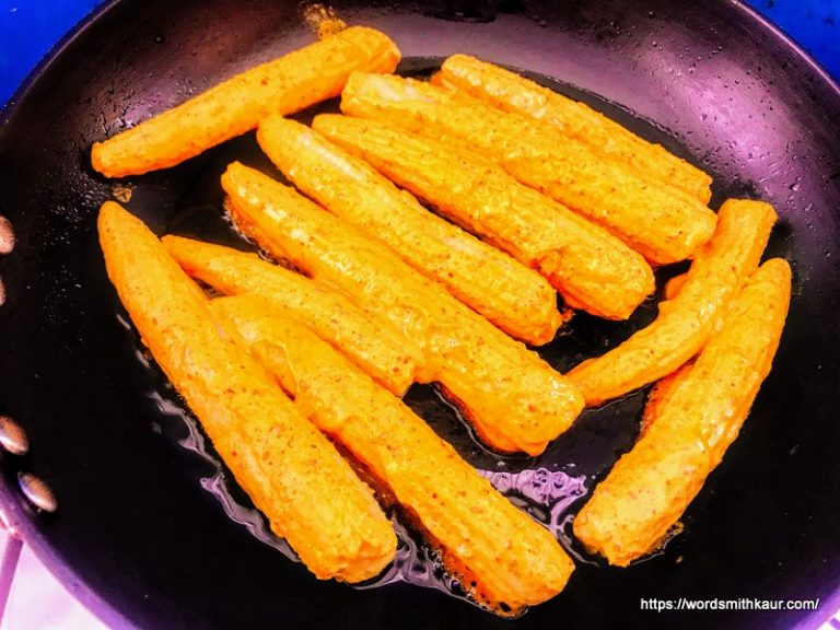 Crispy Babycorn Satay Recipe - Grilled with Peanut Dip