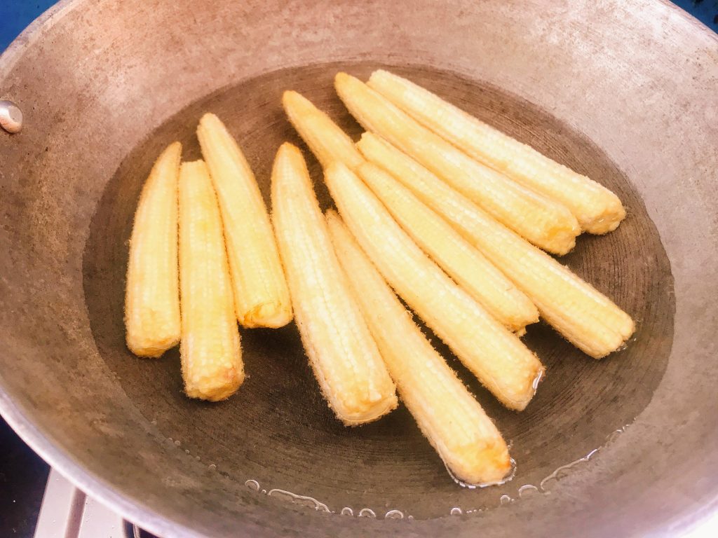 Crispy Babycorn Satay Recipe - Grilled with Peanut Dip