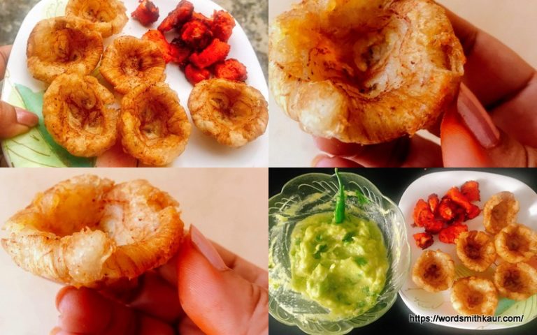 Plantain Baskets Topped with Guacamole & Chicken Tikka