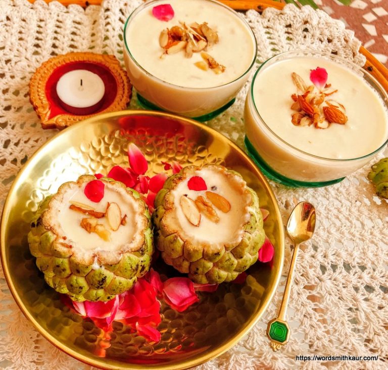 Creamy Sitaphal Pudding | Custard Apple Pudding - Wordsmith Kaur