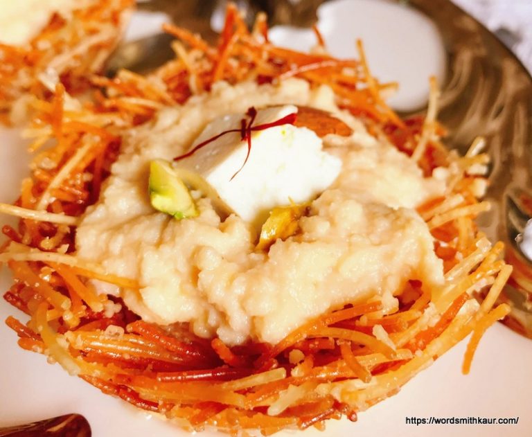 Shahi Paneer Kunafa Pudding in Vermicelli Baskets
