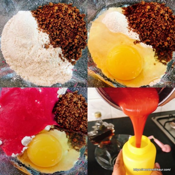 healthy beetroot pancake recipe - with maple syrup and fruits