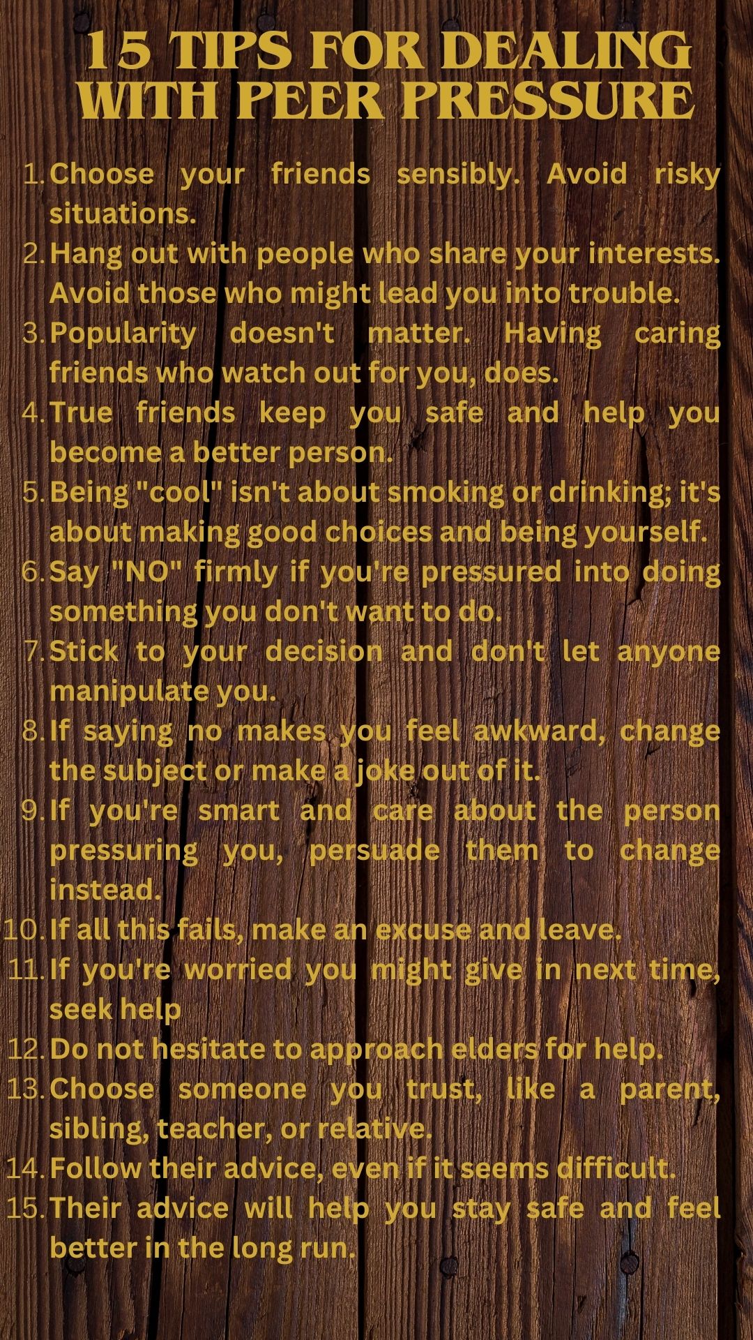 15 Tips to Deal with Peer Pressure - Wordsmith Kaur