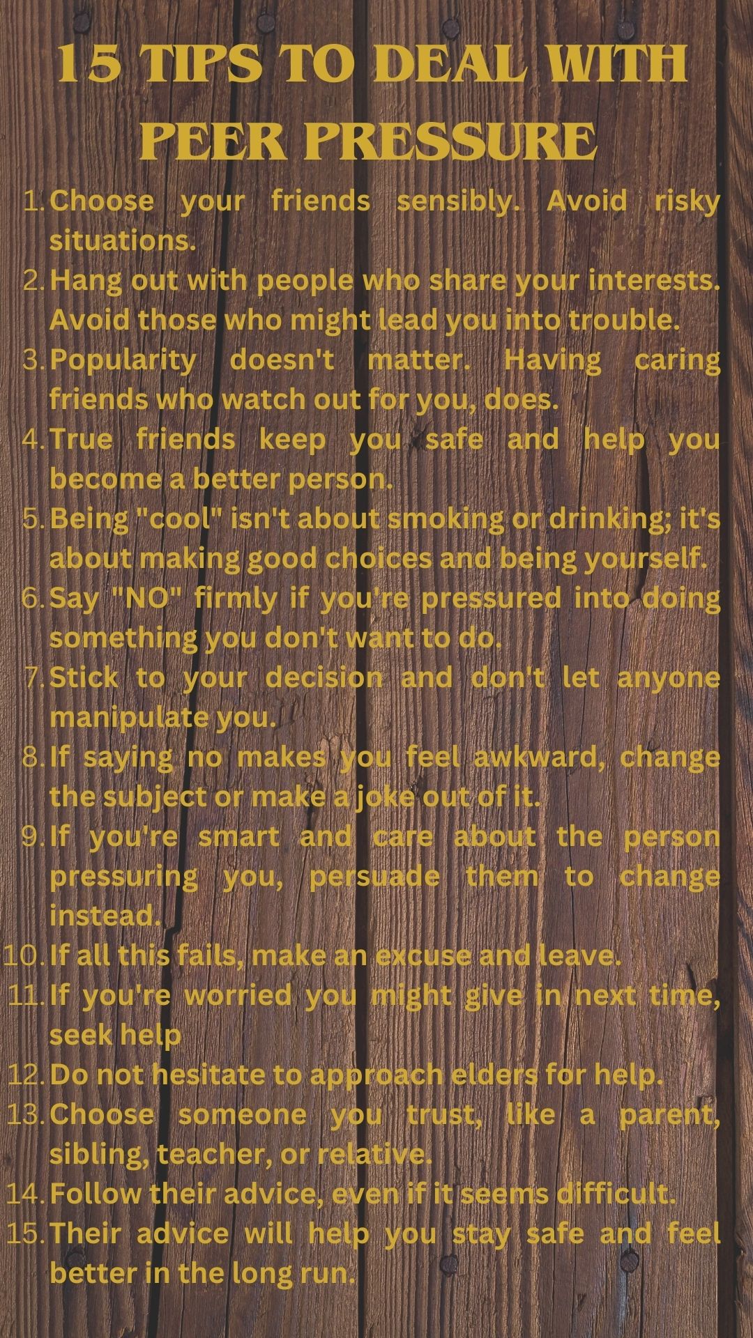 15 Tips to Deal with Peer Pressure - Wordsmith Kaur